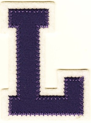 Purple White Letter L Patch Felt Varsity Cut out Iron on Sew on (2 1/2 ...