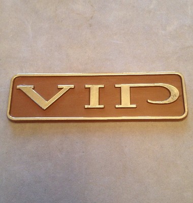 Old VIP~V.I.P. Boat Plastic Emblem~Dash~Interior~Brown~Classic Power ...