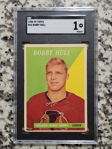 1958 Topps Bobby Hull Rookie RC Card #66 Blackhawks Hockey - Graded SGC ...