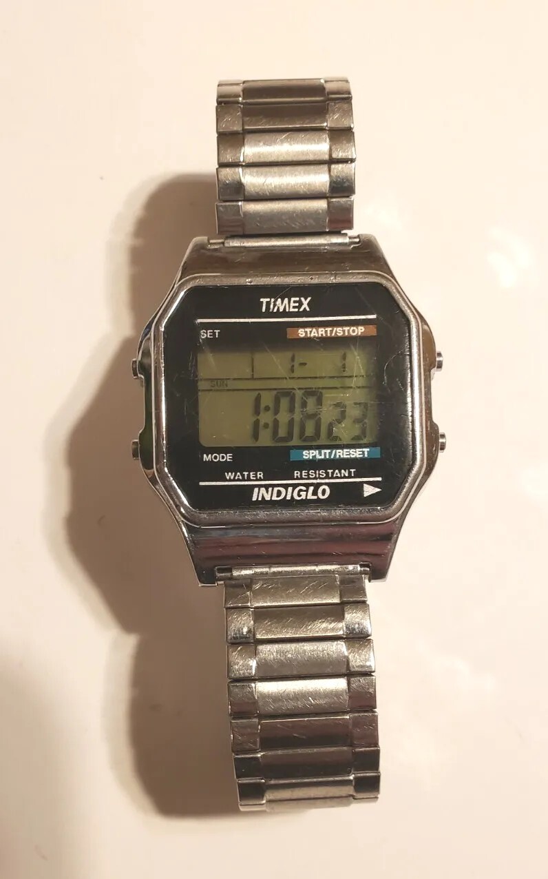 Vintage Timex LCD Indiglo Digital Watch Day Date Chro… - Gem