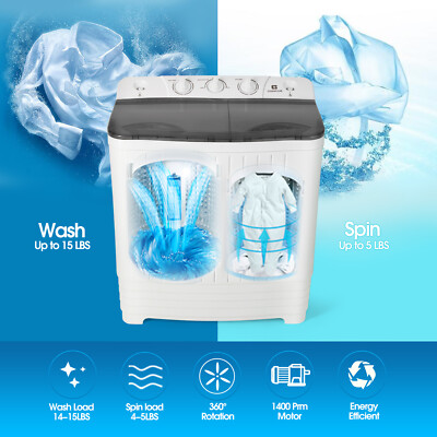 4.5KG/8.5KG Portable Washing Machine Compact Mini Laundry Washer Spin ...
