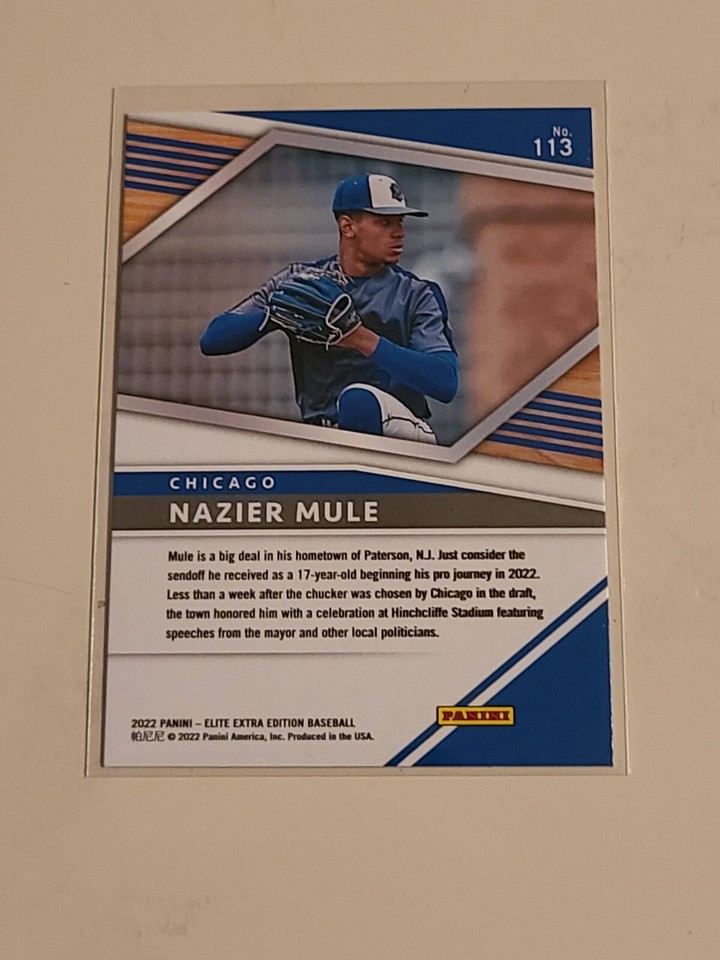 2022 Elite Extra Edition Status Green #113 Nazier Mule Chicago Cubs ...