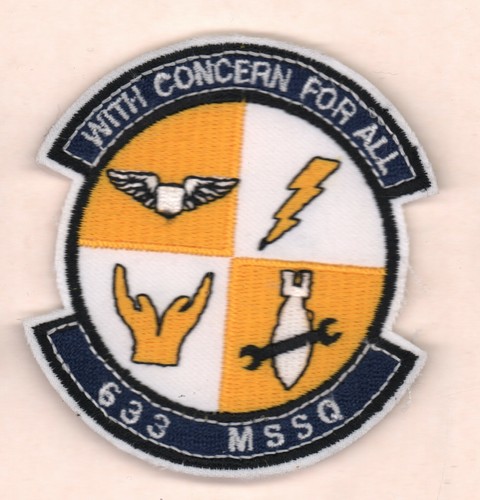 633rd MSSQ Mission Support Sq USAF Patch approx 3.25 in tall | eBay