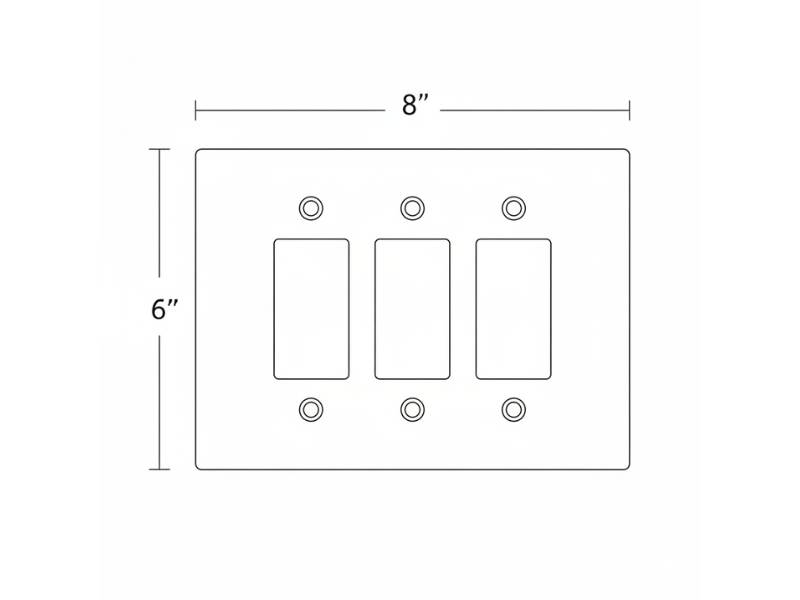 6"x8" Oversize Decora Light Rocker Switch Cover, Large Wall Plate, 3 ...