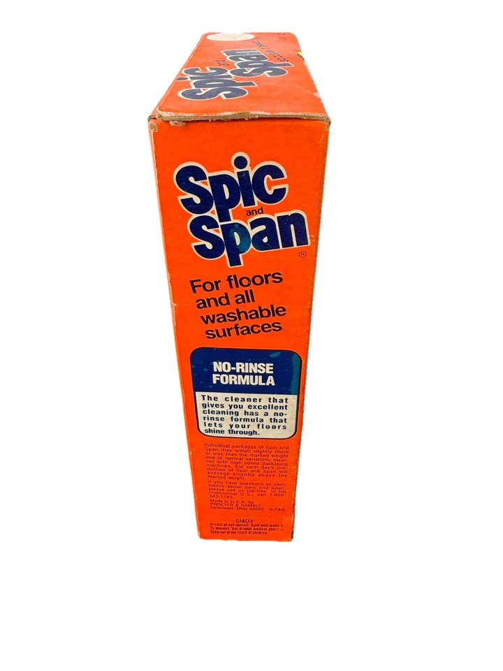 Vintage 1980s Spic and Span No Rinse Formula Open Box 27Oz Remains 90% ...