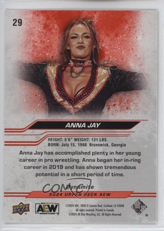 2024 Upper Deck AEW All Elite Wrestling Dynamite /149 Anna Jay #29 | eBay