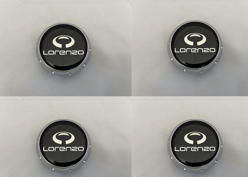 USED 4-PACK LORENZO Custom Wheel Center Cap Chrome Black Emblem F111k80 ...