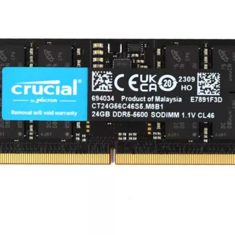 New 24GB Crucial DDR5 5600MHZ PC5-44800 Laptop SODIMM Memory Ram ...