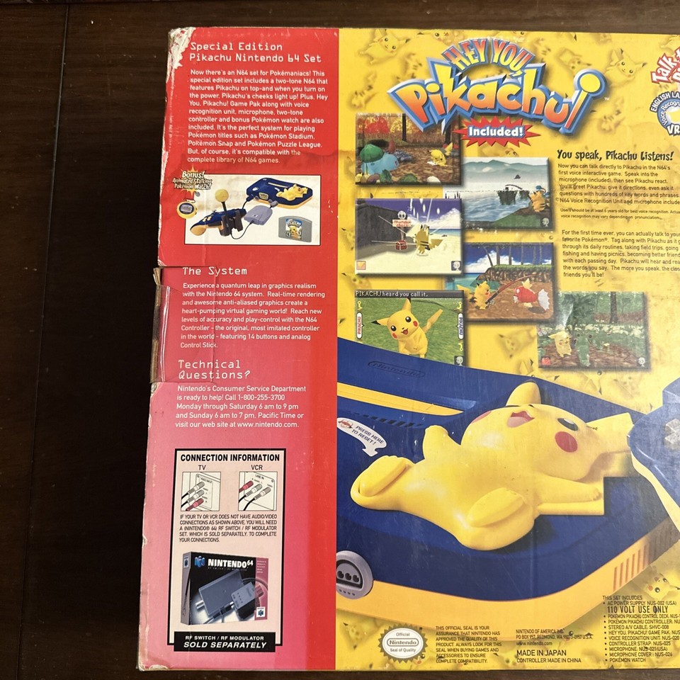 BRAND NEW Pikachu Nintendo 64 N64 Console Toys"R"US Set Pokemon ...