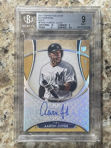 2017 Topps Five Star Autographs Gold Aaron Judge RC Auto /10 BGS 9 0.5 ...