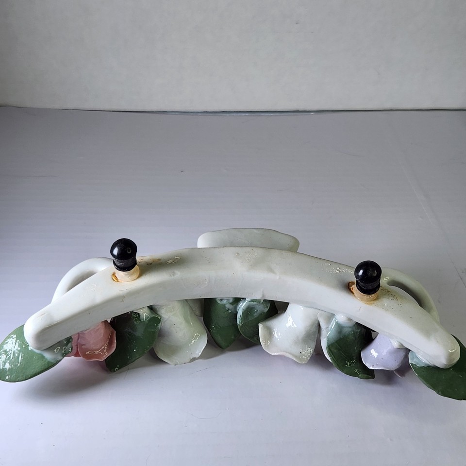 Vintage Porcelain Rose Flower Arrangement Set of 2 Ceramic Floral Home ...