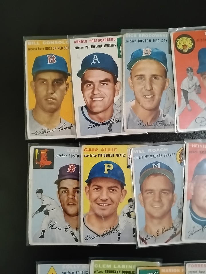 1954 Topps Baseball Card Lot - 26 Different - W/ Granny Hamner and ...