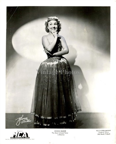 1948 Bonnie Baker Olympia Vaudeville Singer Performer 8X10 Vintage ...