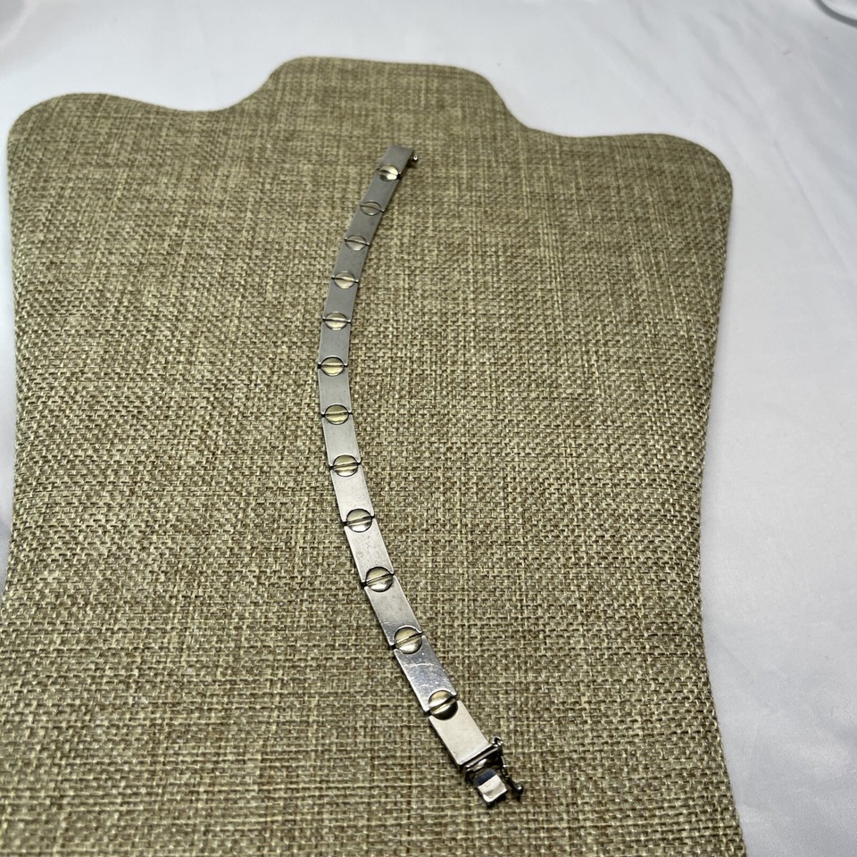 Italian Designer MILOR Gold Vermeil Sterling Silver Vintage Bracelet 7. ...