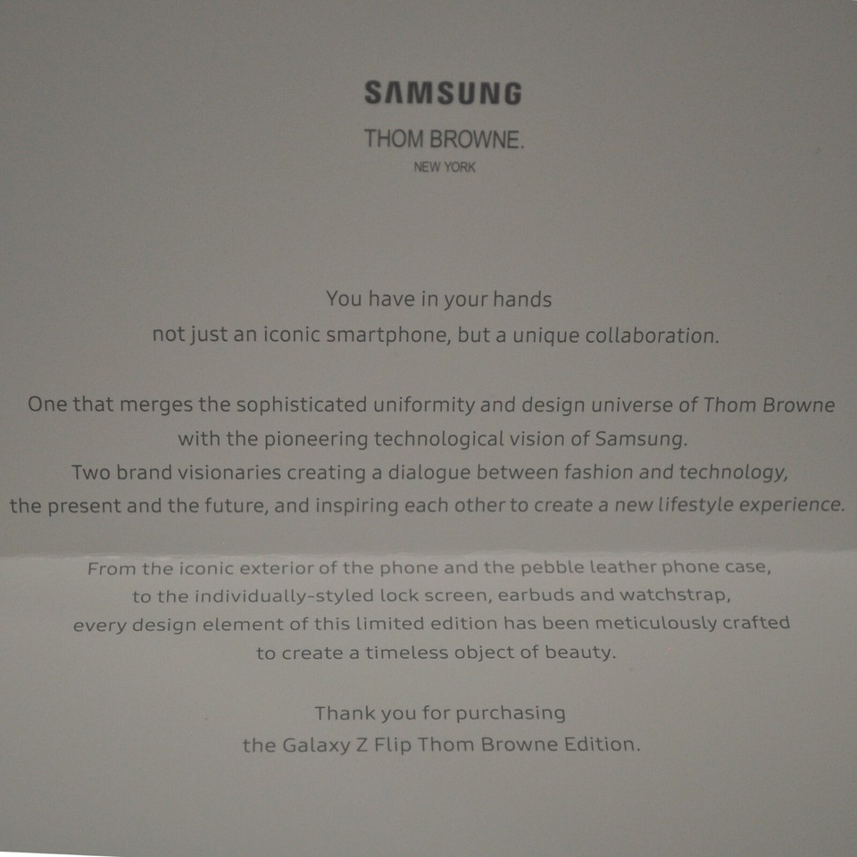 Samsung Galaxy Z Flip Thom Browne Edition SM-F700F/DS 256GB 4G OEM ...