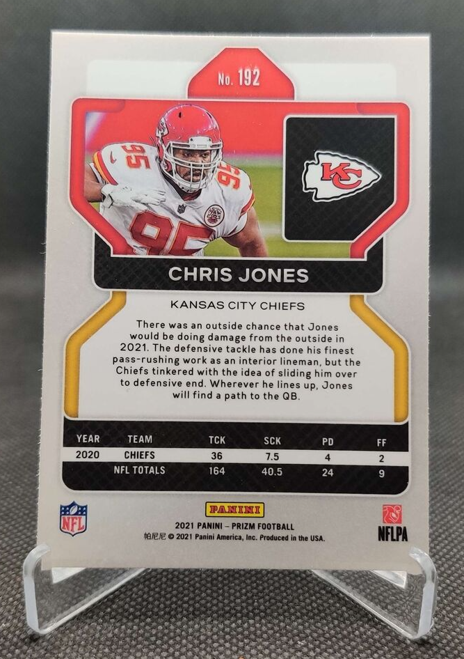2021 Panini Prizm #192 Chris Jones Kansas City Chiefs football card | eBay