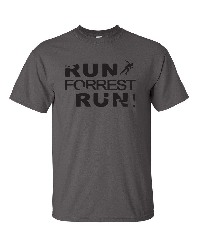 Run Forrest Run Movie Retro Gump Running Workout Funny Men's T-Shirt ...