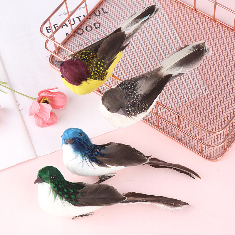 Mini fake birds artificial feather foam doves wedding Garden decor ...