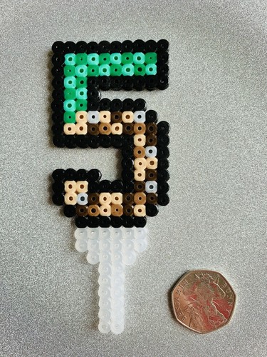 HAPPY BIRTHDAY CAKE TOPPER - MINECRAFT THEMED- 5-100 NUMBER DECORATION ...