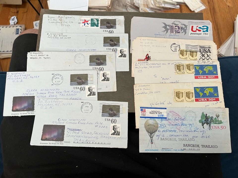 SCARCE LOT x39 US AEROGRAMME AIR LETTERS TO THAILAND ! POSTAL ...