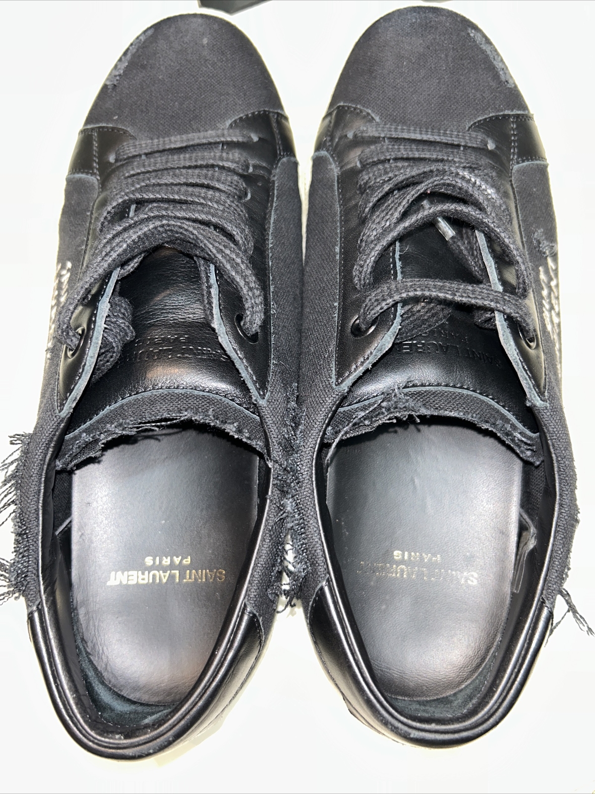 Saint Laurent YSL Signature Logo Tennis Black Men’s S… - Gem