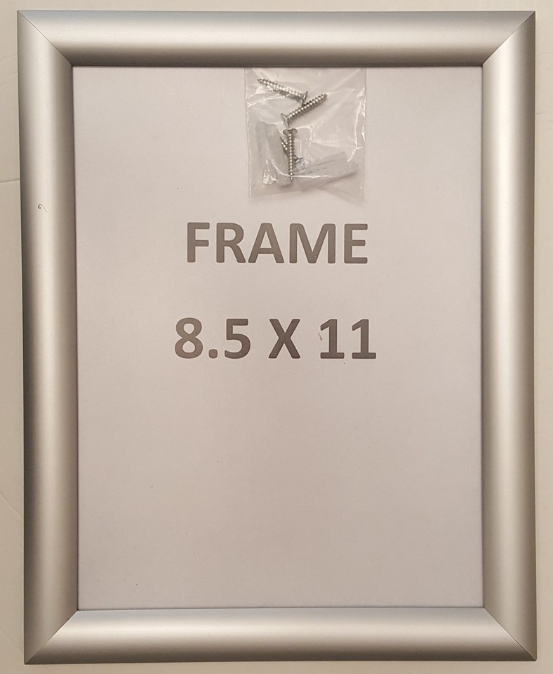8.5X11" Window Snap Frame, 1" Silver, Mitered Corner, Front Load-REF24-1027 | eBay