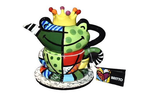 ROMEO BRITTO For Giftcraft Ceramic Tea For One Frog Prince Teapot ...