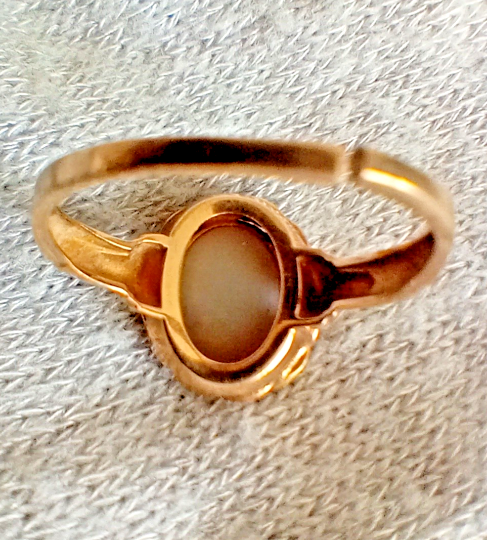 GORGEOUS ANTIQUE OSTBY BARTON 10K GOLD ETCHED OPAL RING SZ 6 OB | eBay