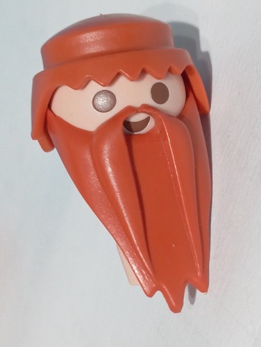 PLAYMOBIL TESTA PARRUCCA BARBA CAPELLI ROSSI CATTIVO OVEST PIRATI ...