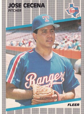 1989 Fleer #516 Jose Cecena MLB Texas Rangers + (Yes 3 Free Mystery ...