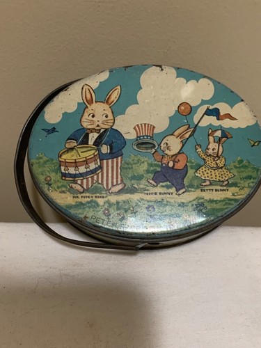 Vintage Peter Rabbit On Parade Tin, Litho Container Easter Candy Tin ...