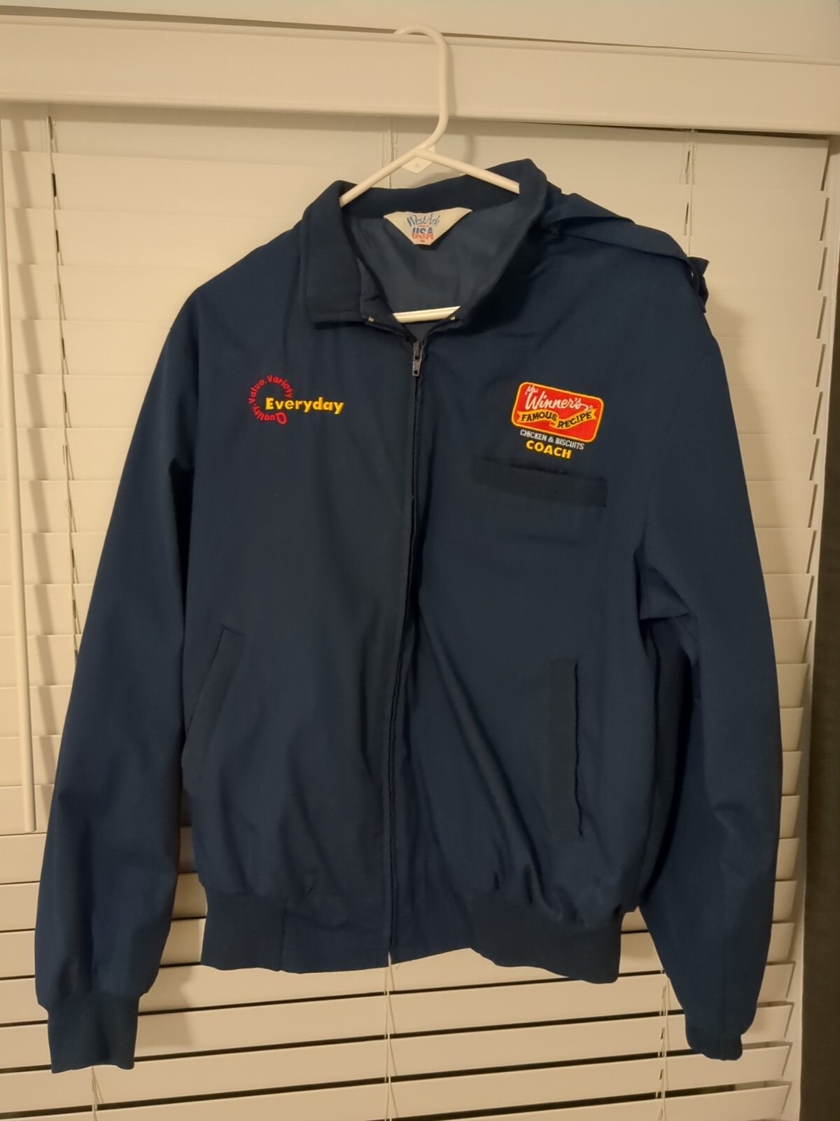 Vintage Mrs Winners Chicken Jacket - Dark Blue - Size… - Gem