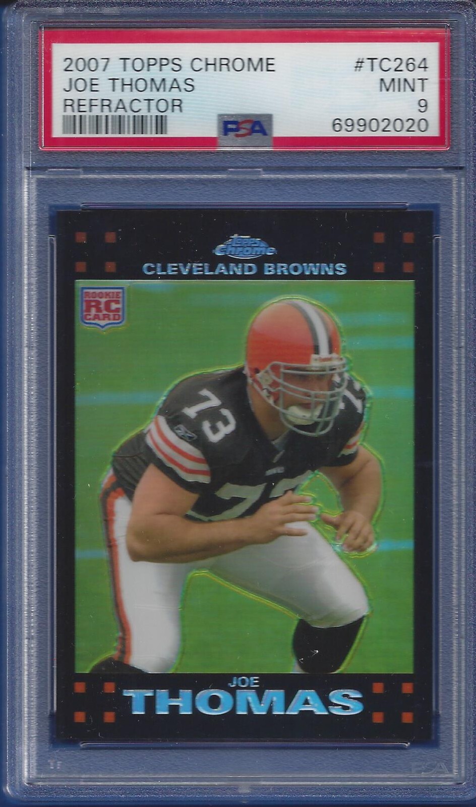 2007 Topps Chrome NFL Rookie "Refractor" Joe Thomas PSA 9 #264 HOF RC ...