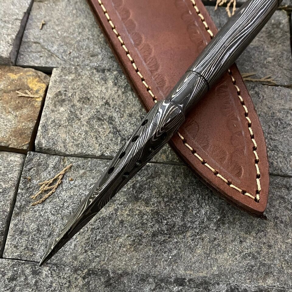 SHARD CUSTOM HAND FORGED Damascus Steel Boot Tri Kris Dagger Knife W ...