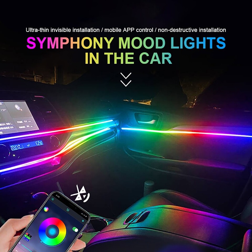 RGB Symphony Car Atmosphere Interior LED Acrylic Guide Fiber Optic Ambient Light | eBay