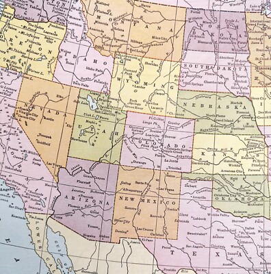 Map 1938 United States Of America Print Antique Ephemera DWU8 | eBay UK