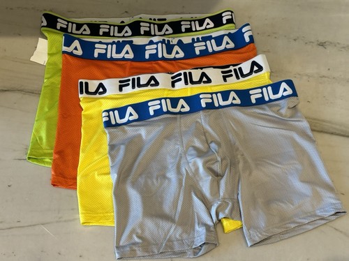 New LOT (4) FILA Boxer Briefs Men's Sz Large L Athletic Mesh Stretch ...