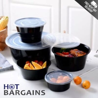 Reusable Heavy Duty Round Takeaway Food Containers with Lids for ...
