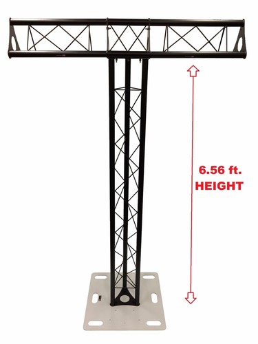 Totem 2m 6.56ft Black Triangle Metal Truss Tower + Base Vertical T ...