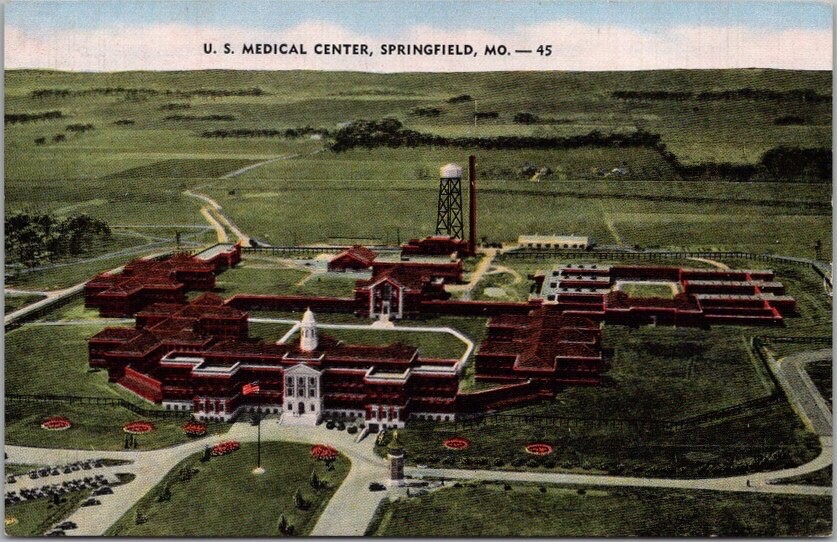 SPRINGFIELD, Missouri Postcard "U.S. MEDICAL CENTER" Aerial View ...