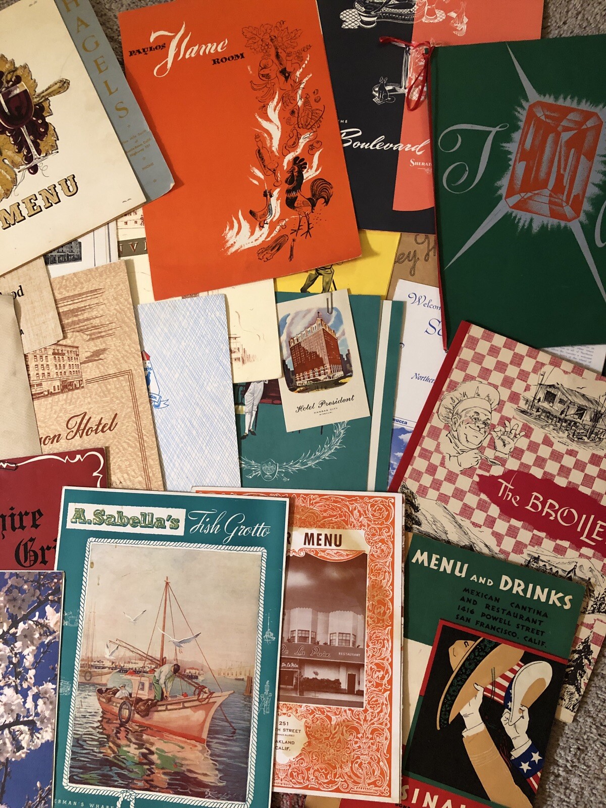 Lot Of 30 Vintage Restaurant Menus 50s-70s CA WY AZ TX & More! | eBay