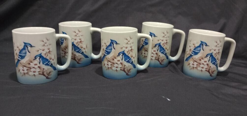Otagiri Japan Blue Jay Bird Family Coffee Cups Set of 5 | eBay