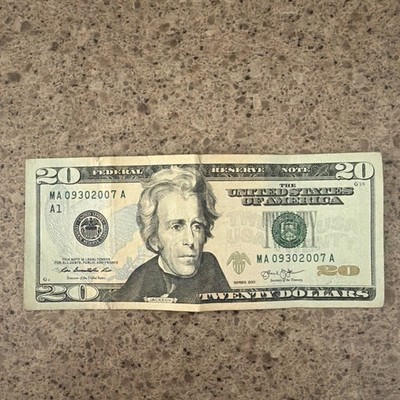 2017 $20 Dollar Bill Birthday Note September 30,2007 9 30 2007 9/30 ...