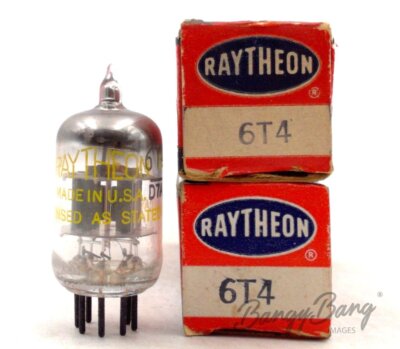 2 Raytheon 6T4 Low-mu UHF Triode Oscillator TV Audio Vacuum Tube Valve ...