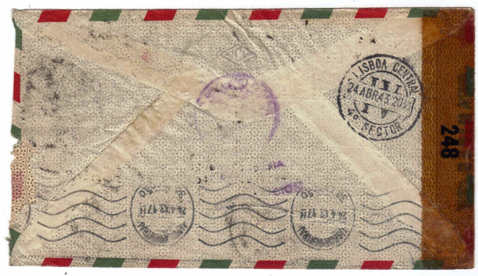 1943 Perote Veracruz Mexico Internment Camp Censored Cover Italian ...