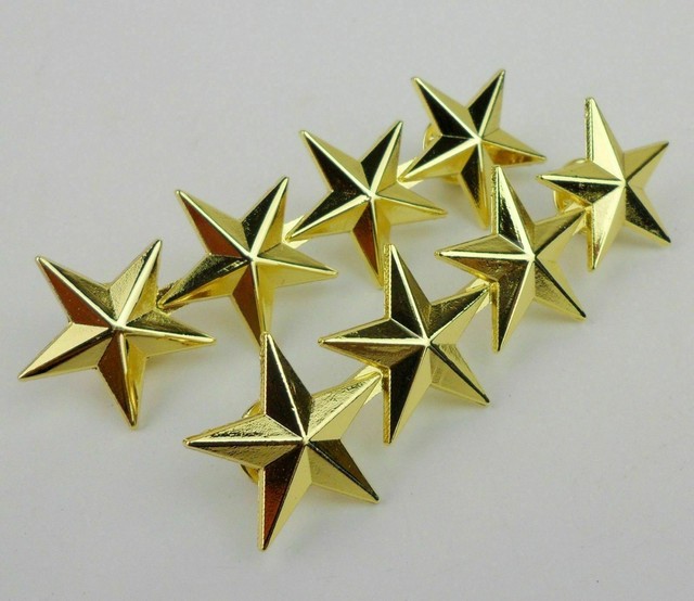 A Pair Us General'S Golden Four-Star Rank Badge Pin Uniform Insignia ...