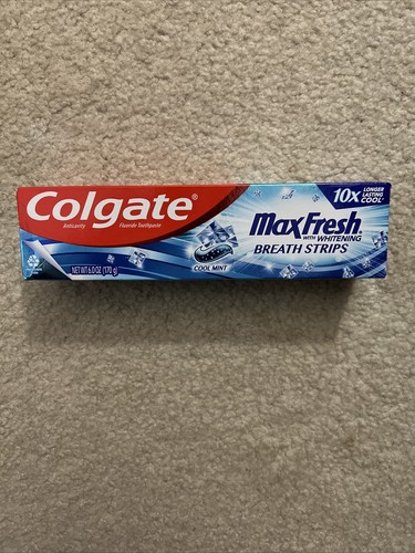 *NEW* Colgate Max Fresh Toothpaste with Mini Breath Strips, Cool Mint ...