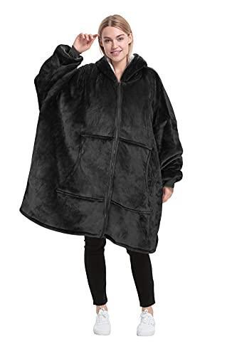 Catalonia Zip Up Blanket Hoodie Sweatshirt, Oversized Sherpa Pullover ...