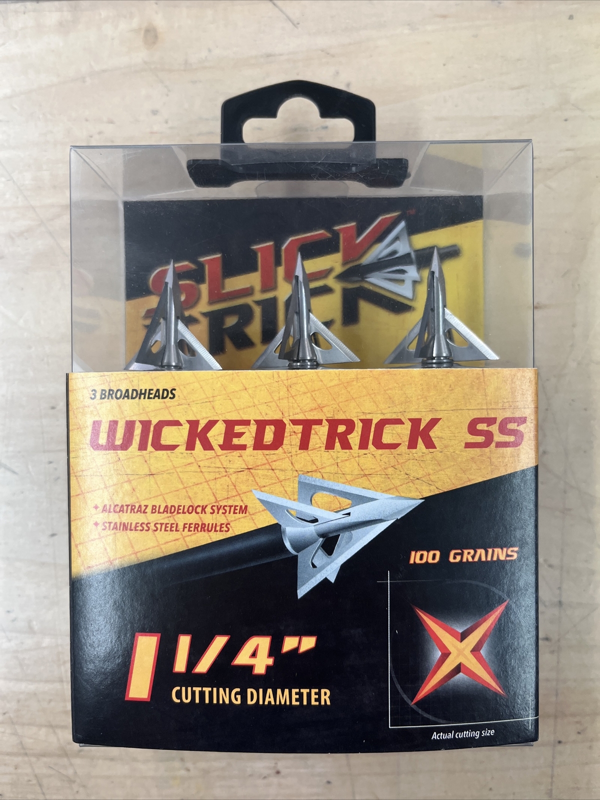 Slick Trick Wicked Trick SS 100gr Tactical Hunting Broadheads 3pk 1 1/4 ...