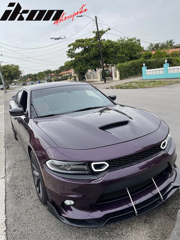 Fit 15-23 Dodge Charger SRT Scat Pack 2PC Smoke LED DRL Bezel Grille ...
